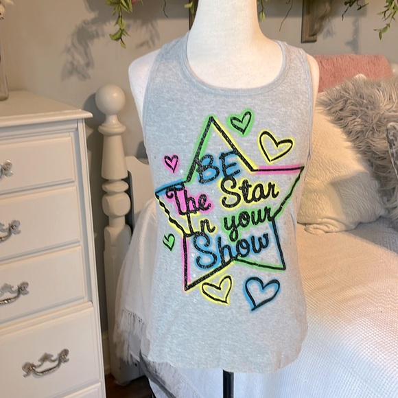 Beautees | Shirts & Tops | Beautees Girls Tank Top Gray Sparkly Graphic ...